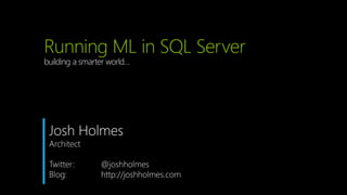 [AI06] Running ML in SQL Serve | PPT
