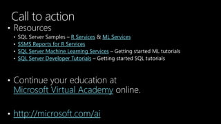 [AI06] Running ML in SQL Serve | PPT
