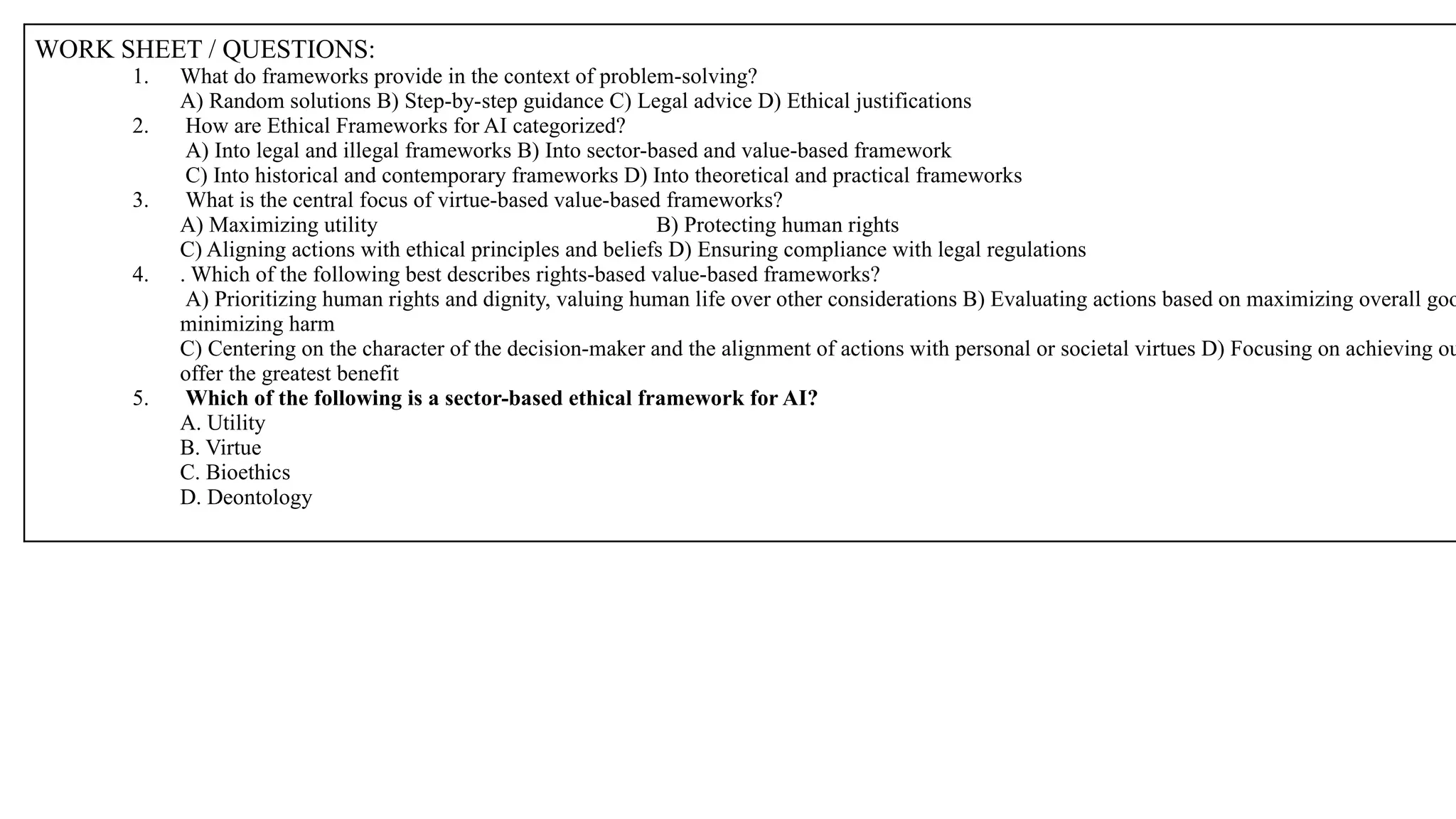 ARTIFICIAL INTELLIGENCE ETHICAL FRAMEWORK | PPTX