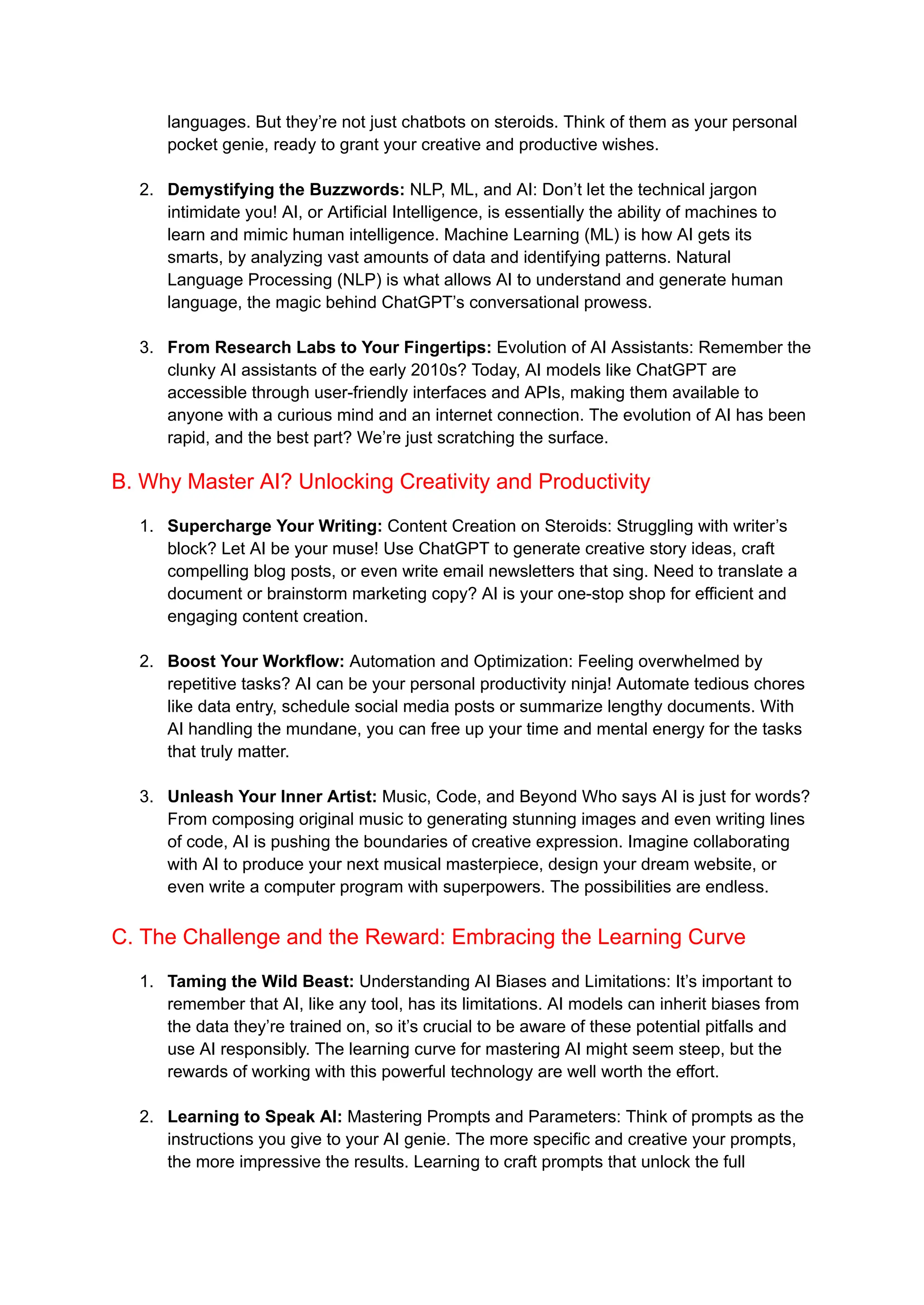Mastering ChatGPT and Other AI’s | PDF