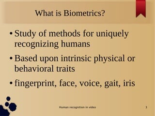 Human Recognition in Video | ODP