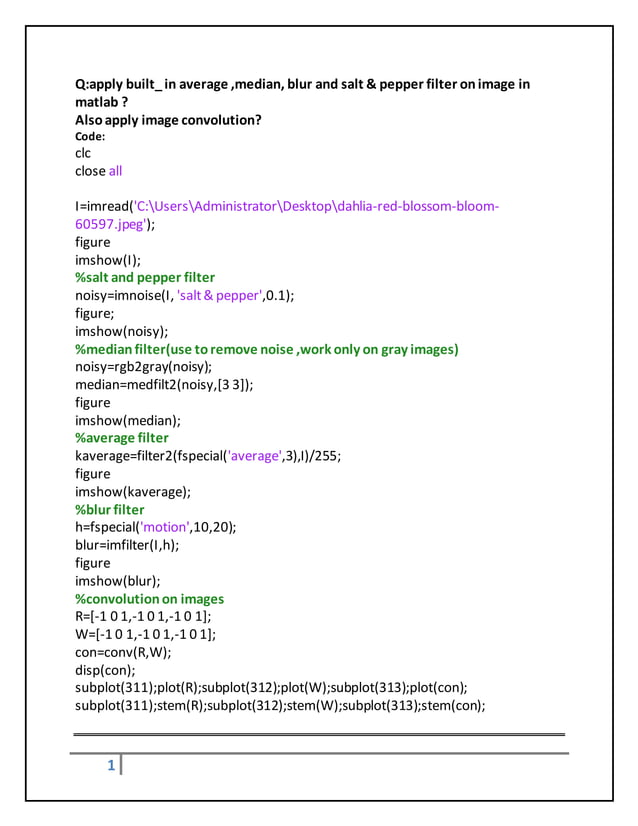 matlab filter code | PDF