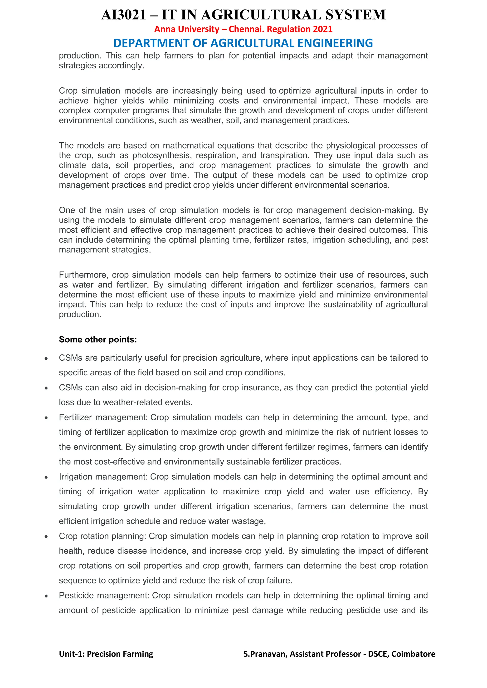 AI3021-IT IN AGRICULTURAL SYSTEM - UNIT-1-Precision Farming.pdf