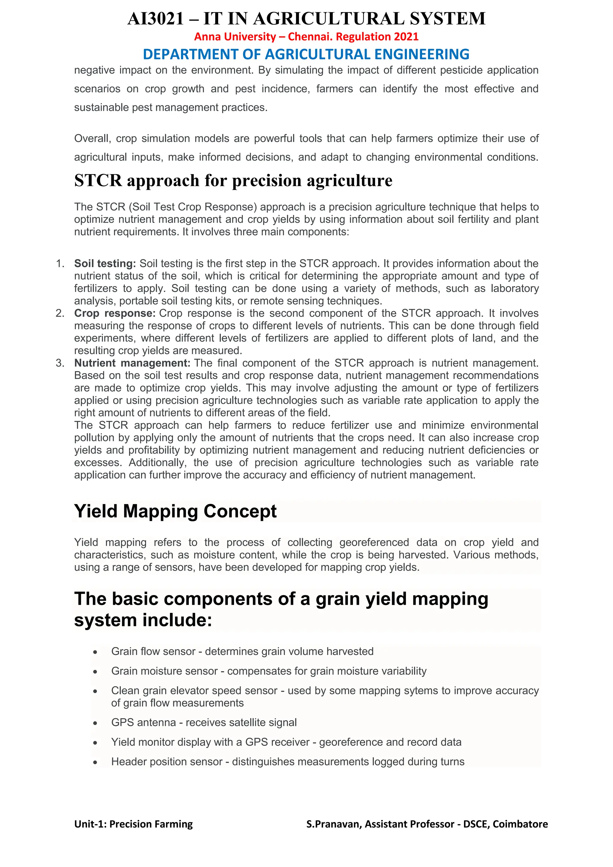 AI3021-IT IN AGRICULTURAL SYSTEM - UNIT-1-Precision Farming.pdf