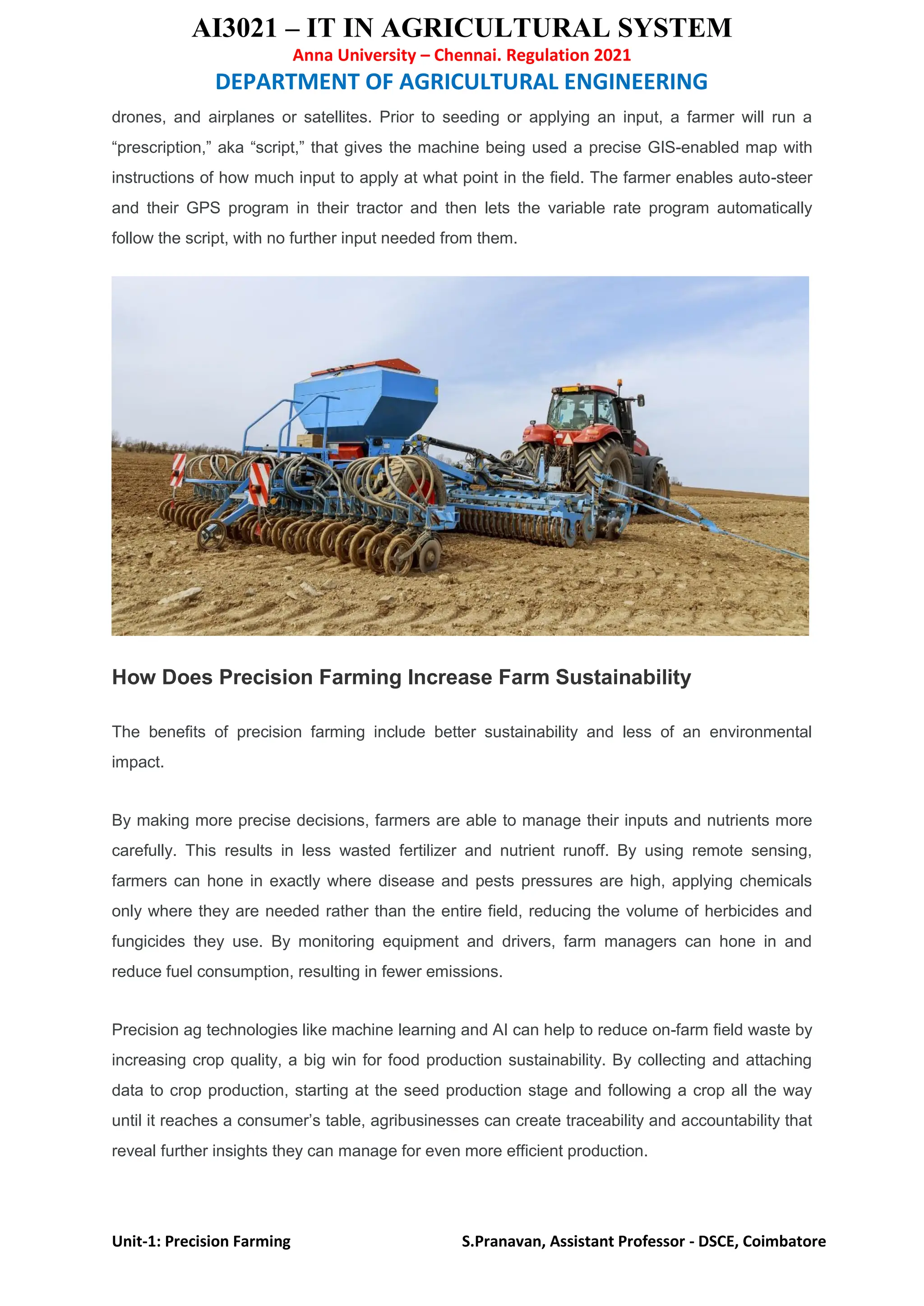AI3021-IT IN AGRICULTURAL SYSTEM - UNIT-1-Precision Farming.pdf