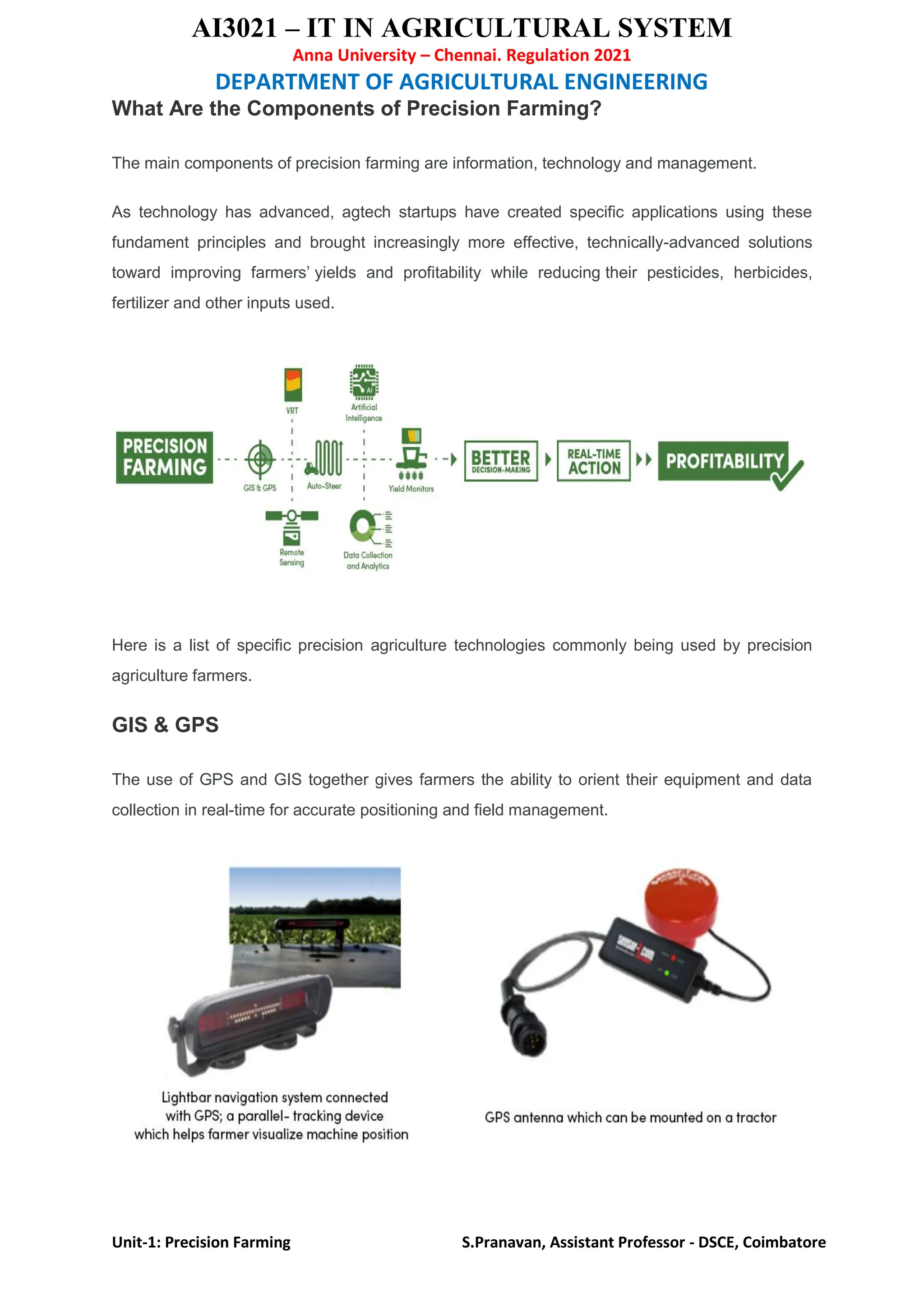 AI3021-IT IN AGRICULTURAL SYSTEM - UNIT-1-Precision Farming.pdf