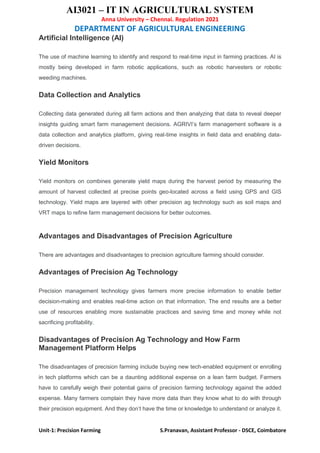 AI3021-IT IN AGRICULTURAL SYSTEM - UNIT-1-Precision Farming.pdf