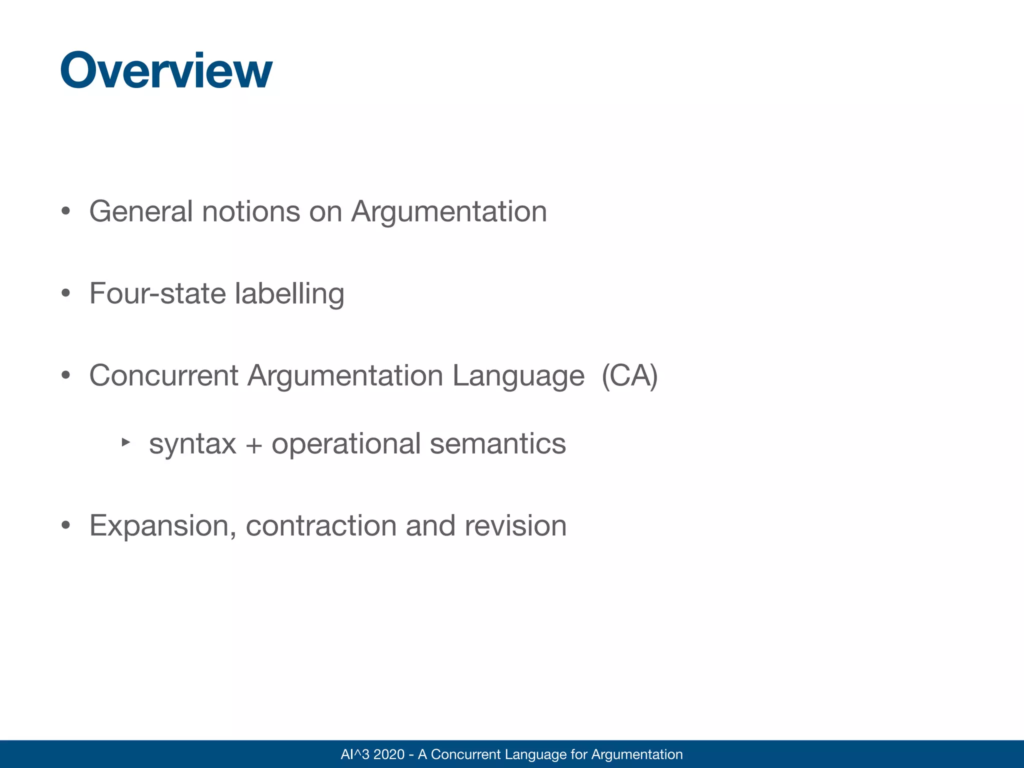 A Concurrent Language for Argumentation | PPT