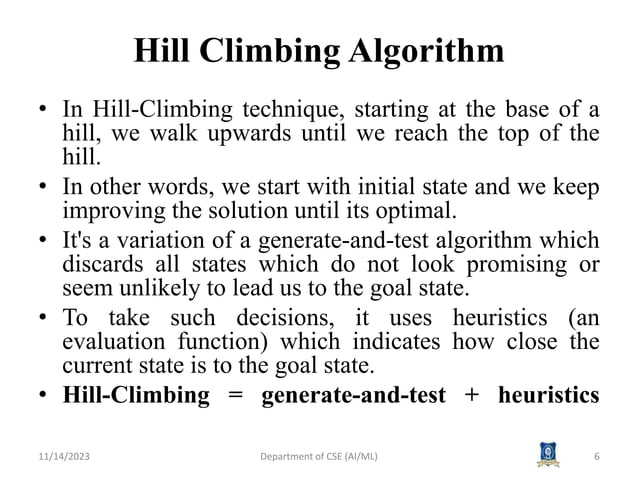 Ai3391 Session 11 Hill Climbing Algorithmpptx 