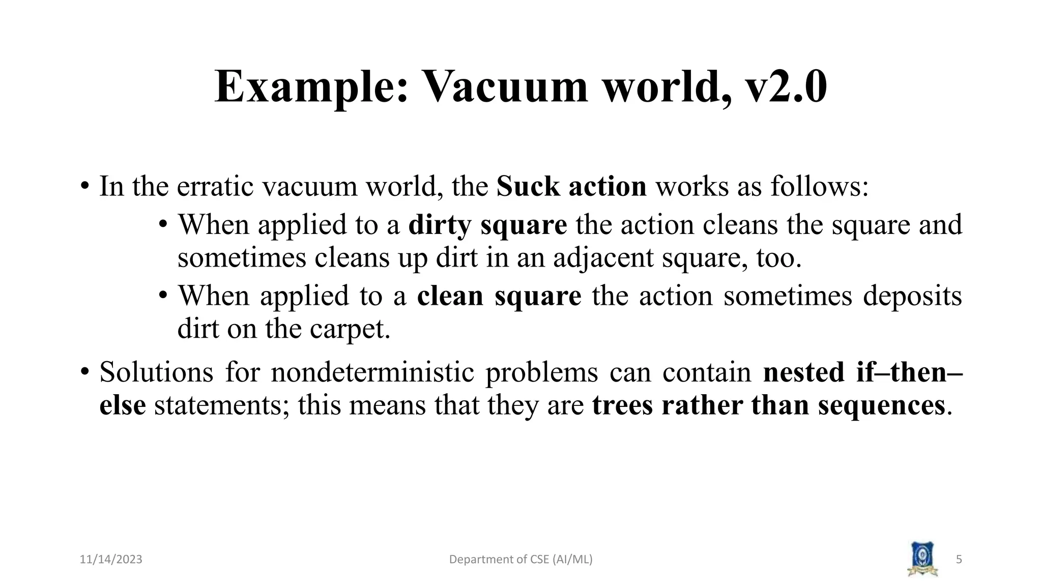 AI3391 Session 13 searching with Non-Deterministic Actions and partial ...