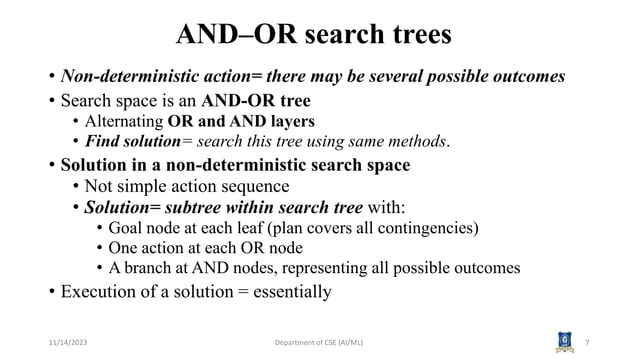AI3391 Session 13 searching with Non-Deterministic Actions and partial ...