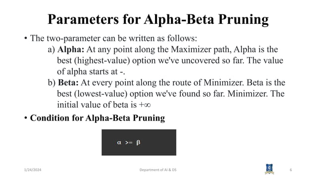 AI3391 Artificial intelligence Session 16 Alpha–Beta Pruning.pptx | Technology & Computing