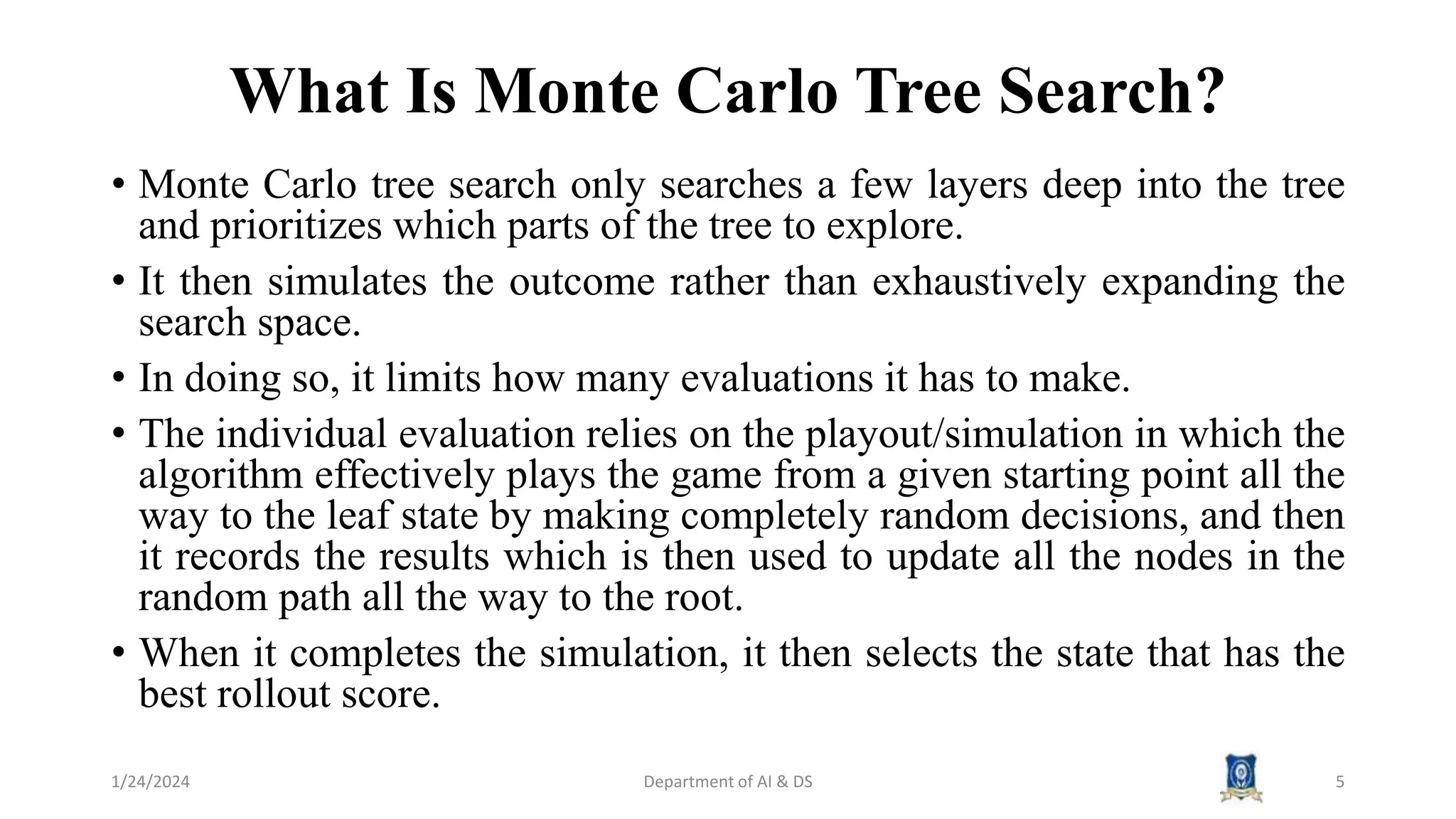 AI3391 Artificial Intelligence Session 18 Monto carlo search tree.pptx