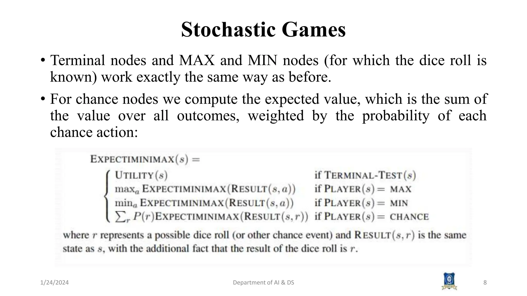 AI3391 Artificial Intelligence Session 19 stochastics games.pptx ...