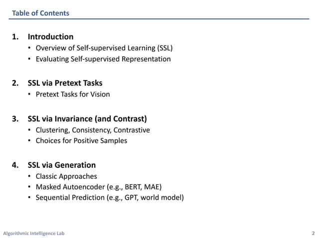 Self-supervised Learning Lecture Note | PDF