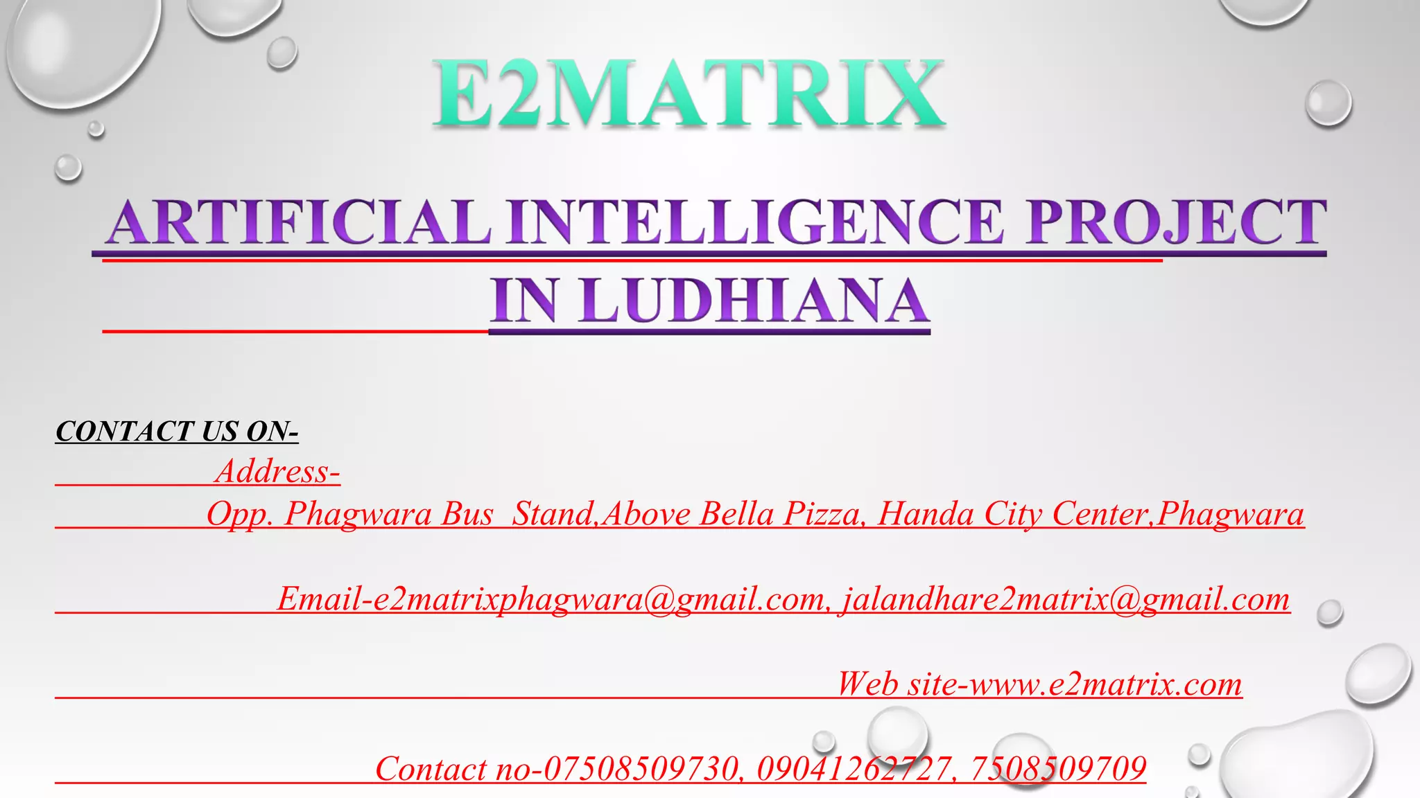Artificial intelligence mtech project in ludhiana | PPT