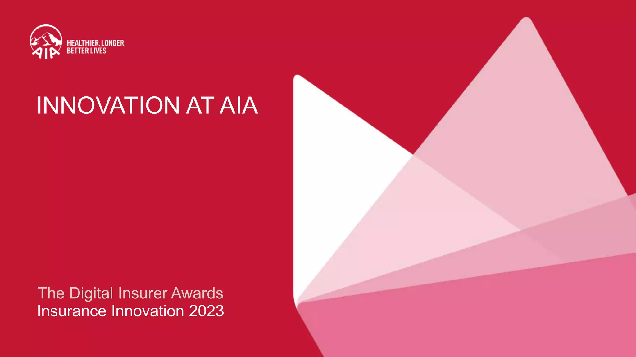 AIA Group – Insurer Innovation Award 2023 | PPTX