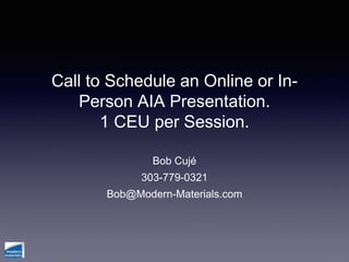 AIA Online Learning Sessions by Modern Materials | PPT