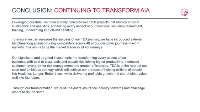 AIA - Insurer transformation Award 2022 | PPTX | Computer Software and Applications | Computing