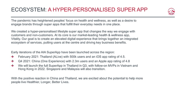 AIA - Insurer transformation Award 2022 | PPTX | Computer Software and Applications | Computing