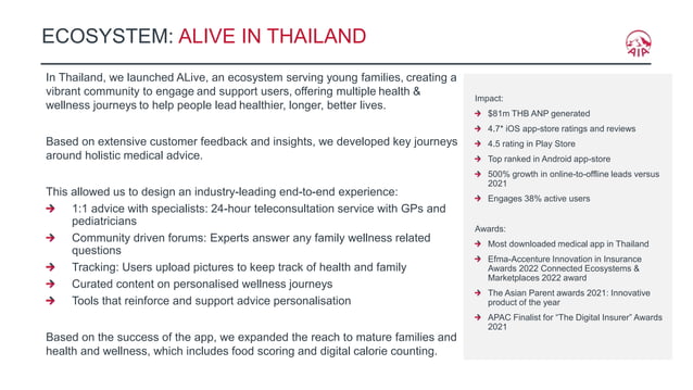 AIA - Insurer transformation Award 2022 | PPTX | Computer Software and Applications | Computing