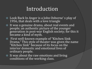 Themes in John Osborne's, ''Look Back In Anger'' | PPTX