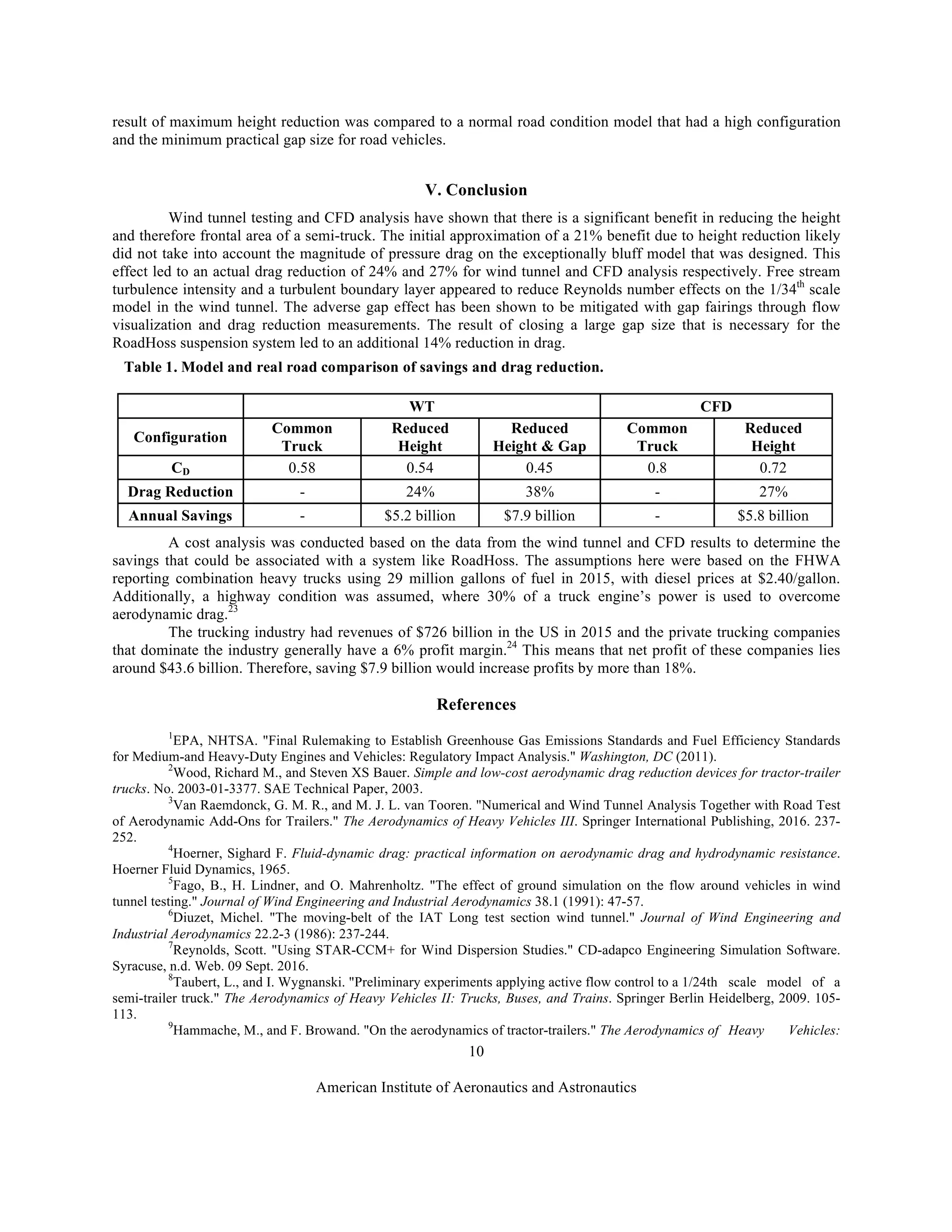 AIAA Technical Paper, Reduction of Semi-Truck Aerodynamic Drag | PDF