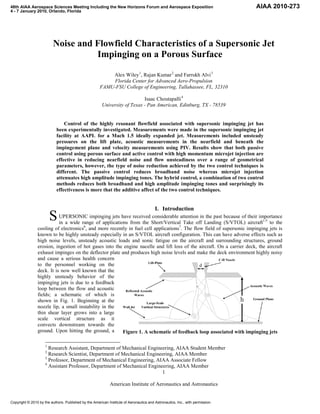Noise and Flowfield Characteristics of Supersonic Jet Impinging on a ...