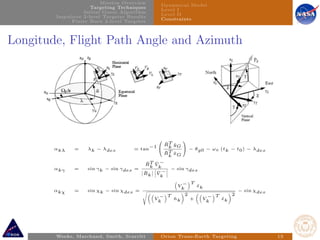 Design of the Onboard Autonomous Targeting Algorithm for the Trans-Earth Phase of Orion | PDF
