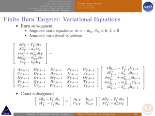 Design of the Onboard Autonomous Targeting Algorithm for the Trans-Earth Phase of Orion | PDF
