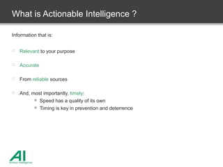 Armour Intelligence: Actionable Intelligence explained | PPT