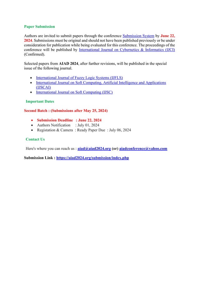 3rd International Conference on Artificial Intelligence Advances (AIAD ...