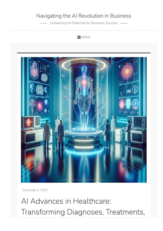 AI Advances in Healthcare : Transforming Diagnoses, Treatments,and ...