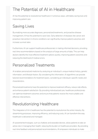 AI Advances in Healthcare : Transforming Diagnoses, Treatments,and ...