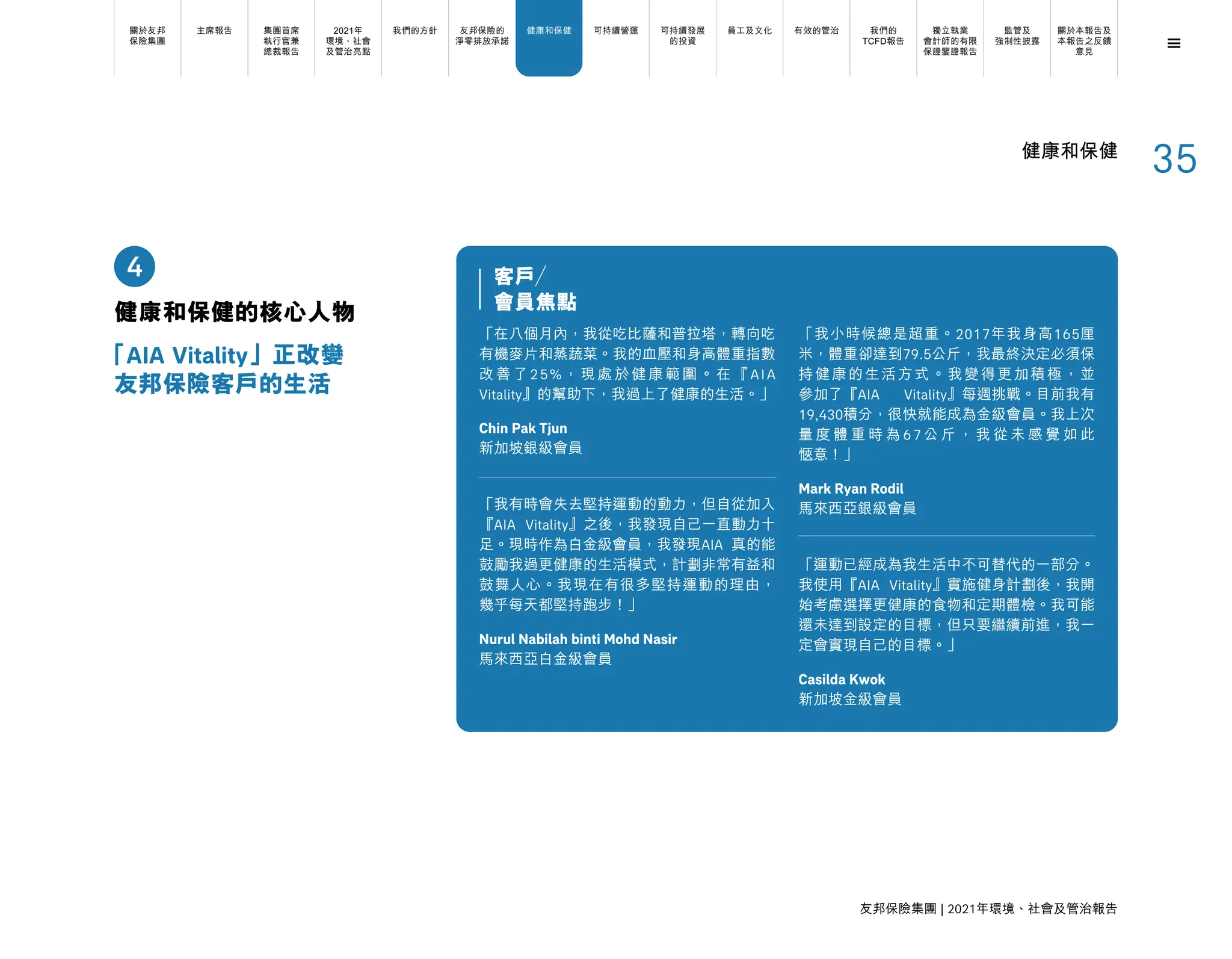 AIA ESG Report 2021 Chinese.pdf ppt file | PDF