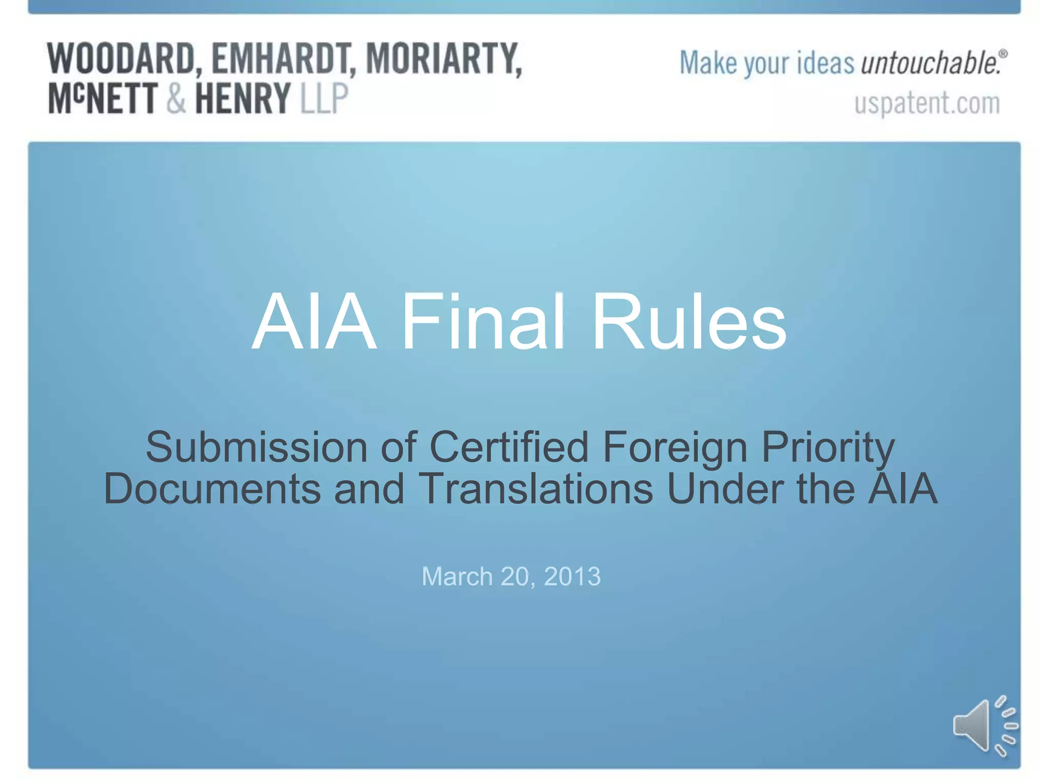 AIA Foreign Priority Presentation Mar-20-2013 | PPT