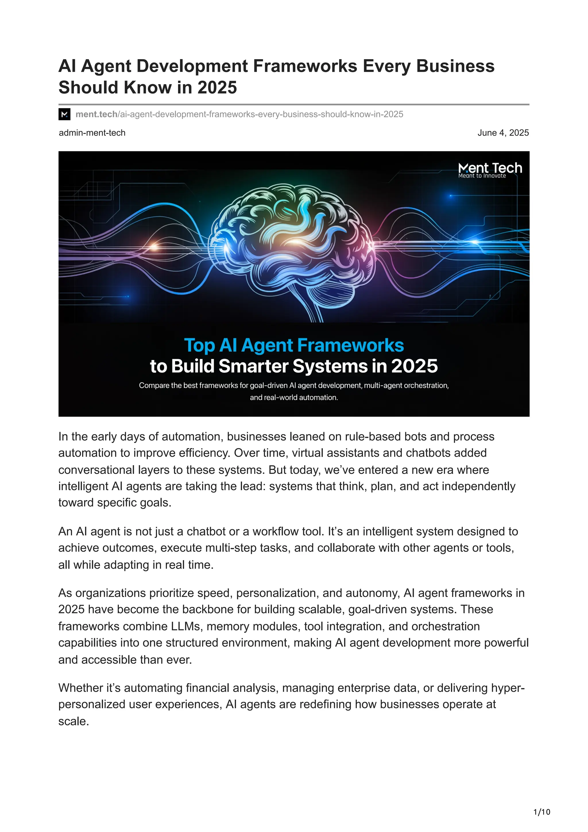 AI Agent Development Frameworks Every Business Should Know in 2025.pdf