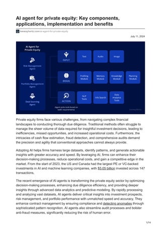 AI agent for private equity Key components applications implementation ...