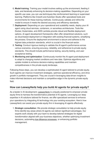 AI agent for private equity Key components applications implementation ...