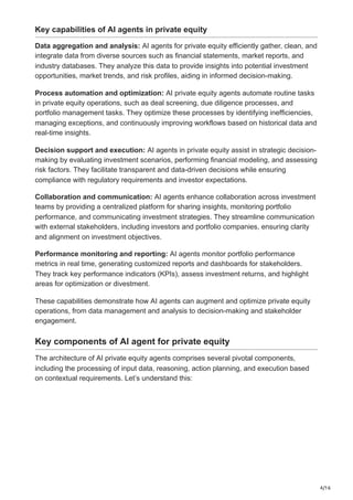 AI agent for private equity Key components applications implementation ...
