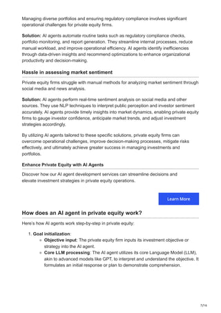 AI agent for private equity Key components applications implementation ...