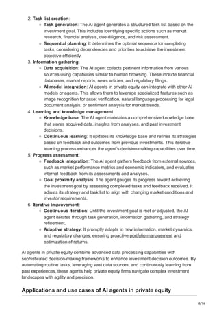 AI agent for private equity Key components applications implementation ...