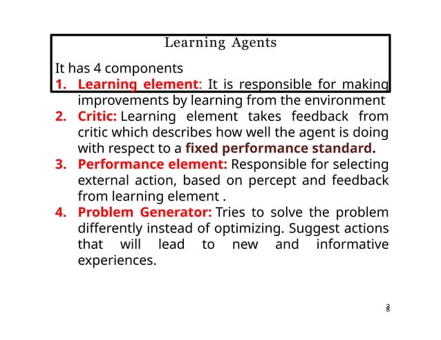 Artificial intelligence Agents lecture slides | PPT