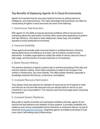 AI Agents in the Cloud: The Rise of Agentic Cloud Architecture | PDF