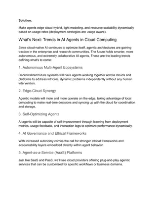 AI Agents in the Cloud: The Rise of Agentic Cloud Architecture | PDF