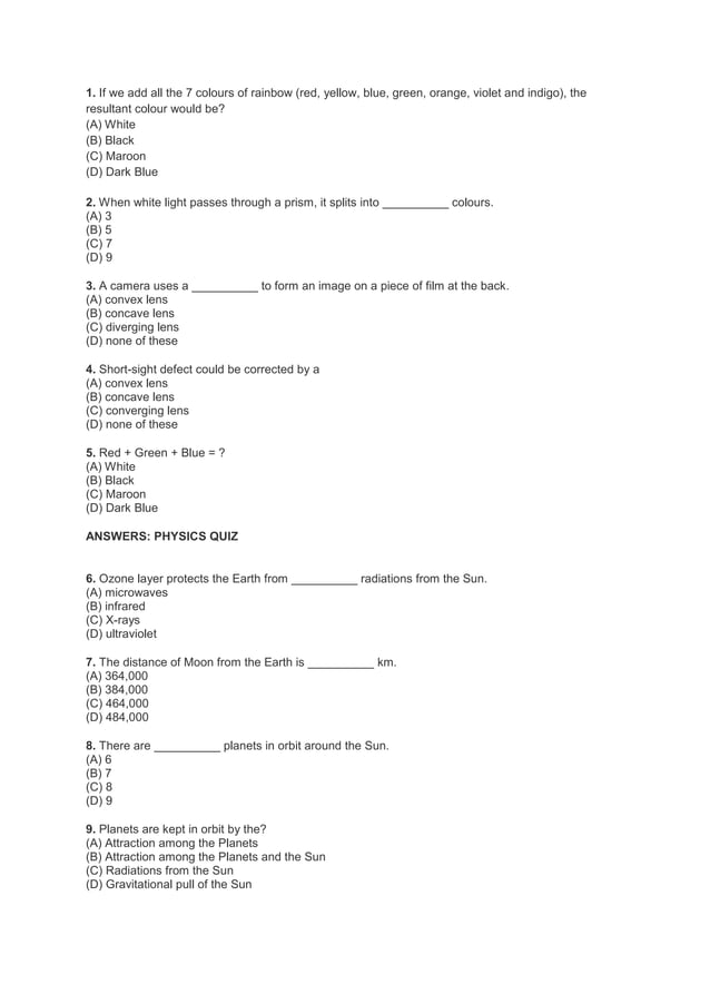 Physics sample paper for AME Entrance Exam 2019 | PDF