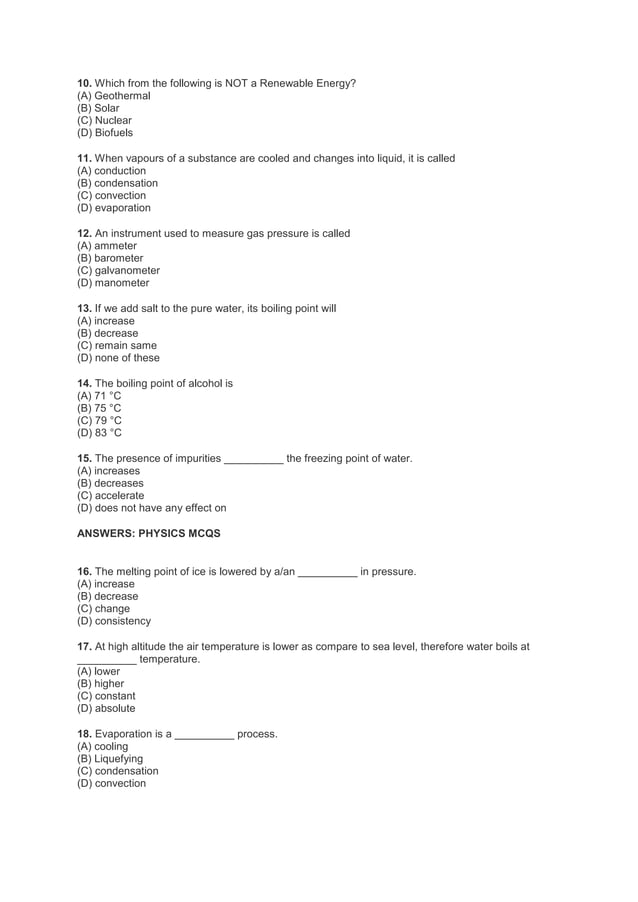 Physics sample paper for AME Entrance Exam 2019 | PDF