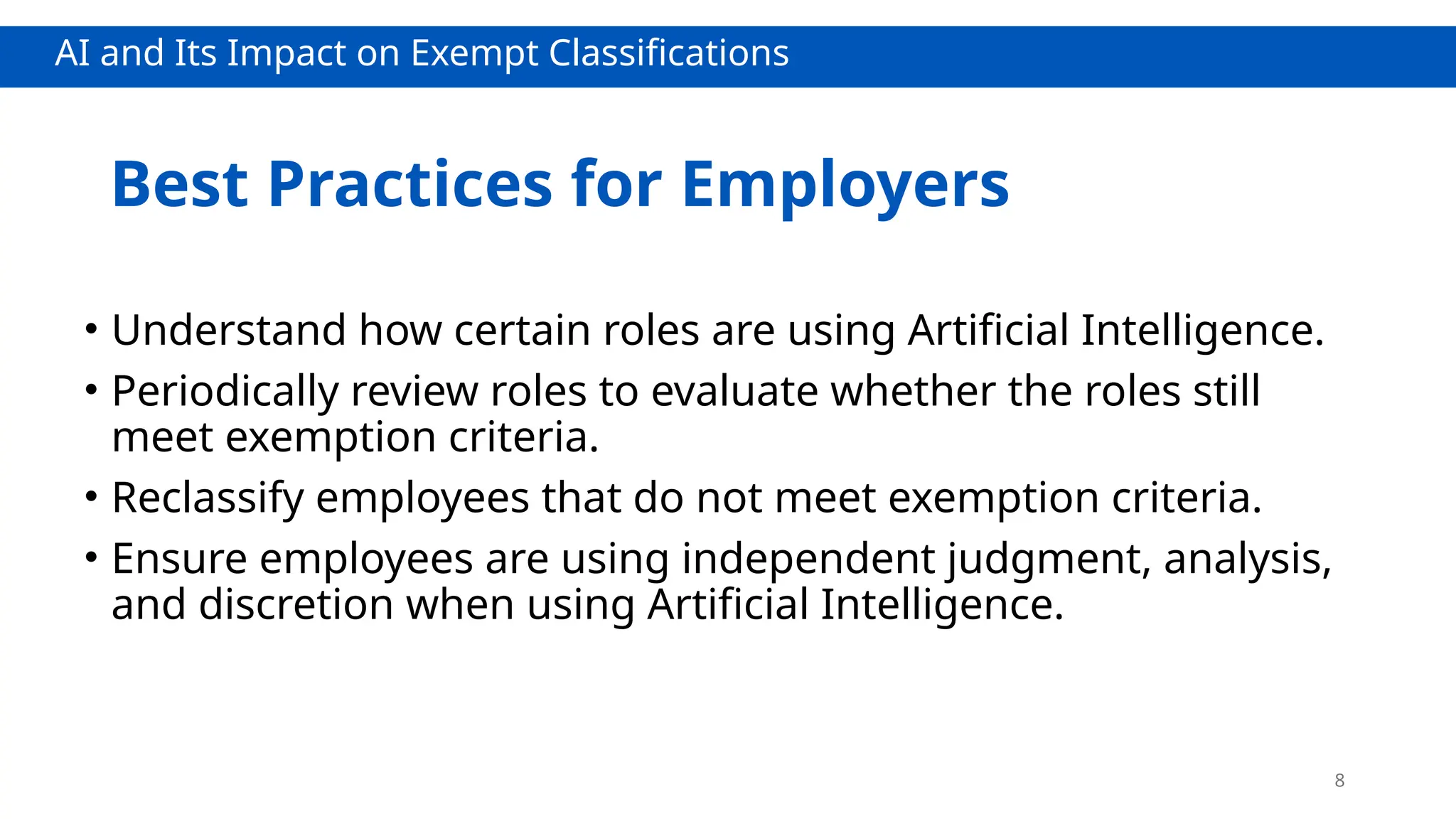 AI and Its Impact on Exempt Classifications | PPTX