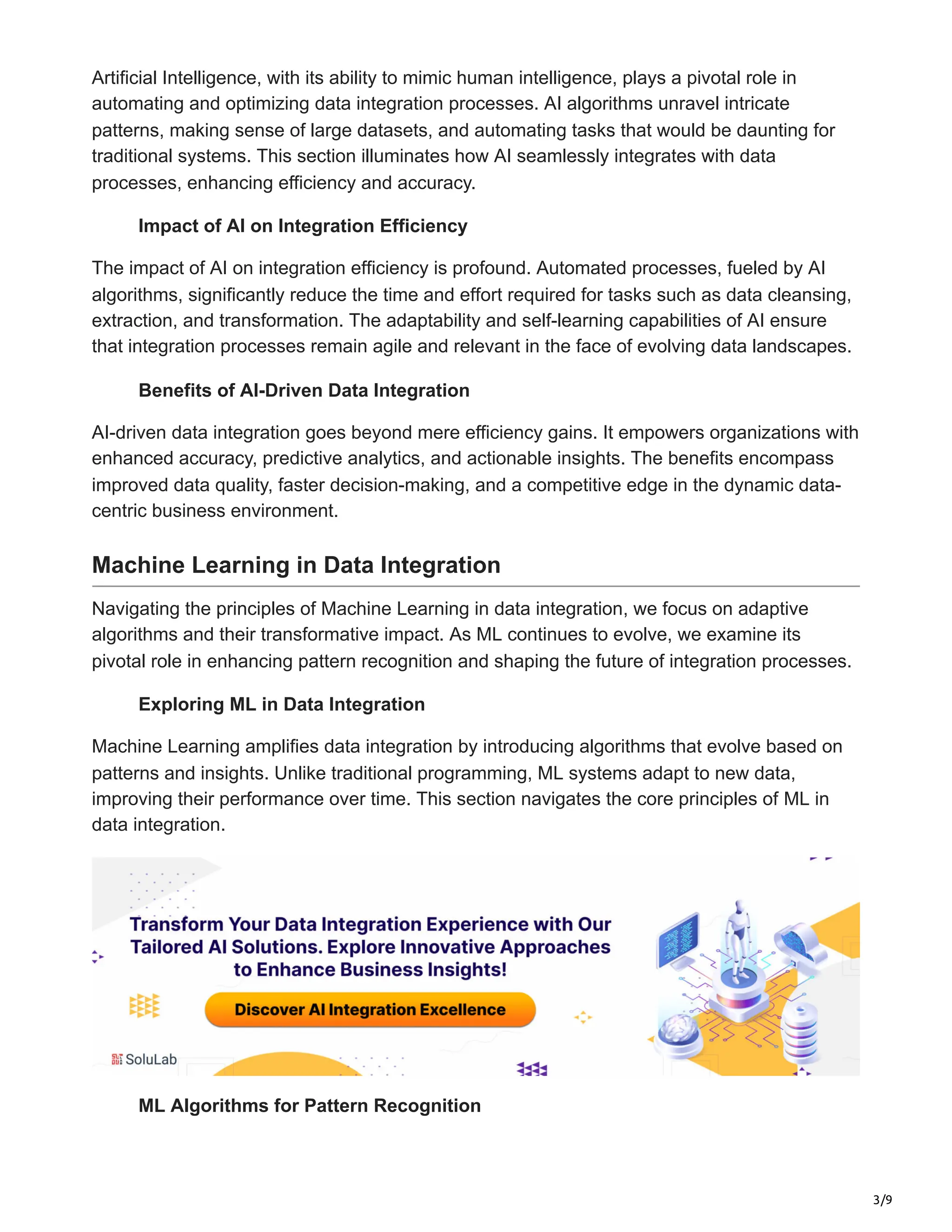AI and ML in data integration | PDF | Databases | Computer Software and Applications
