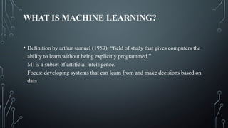 Machine Learning Introduction and Machine Learning System | PPTX